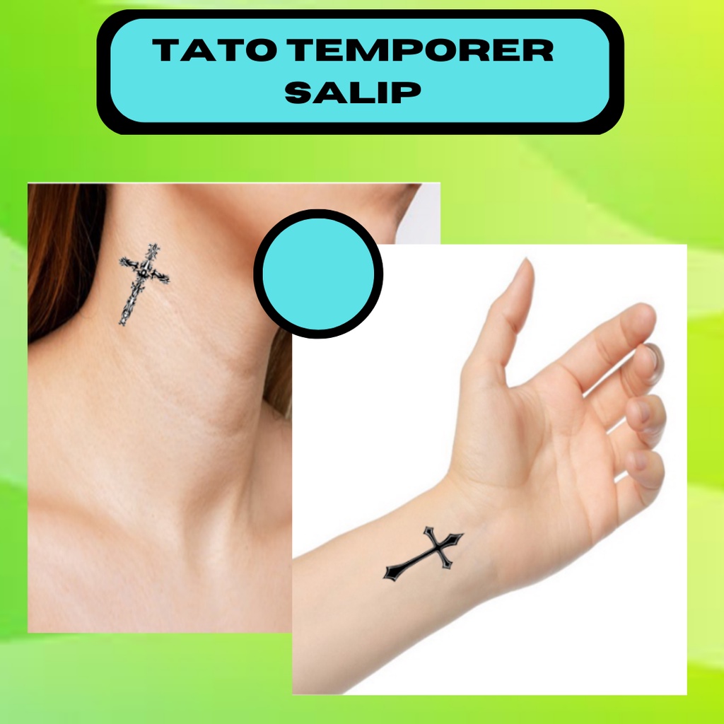 Jual tato temporer salib tatto temporary gambar salip anti air dan ...