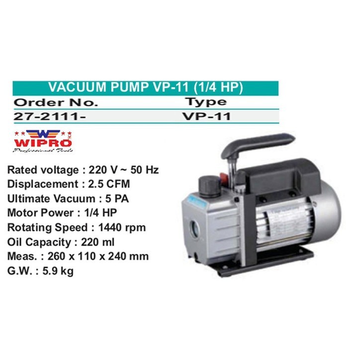 Jual Vacum vacuum pump VP 11 (1/4 HP) WIPRO Vaccum Cleaner WIPRO ...