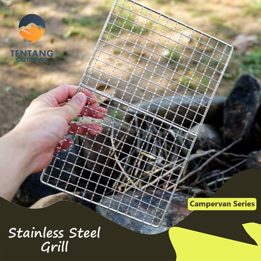 Jual Jaring Panggangan BBQ Grill Net 304 Stainless Steel Camping Hiking ...