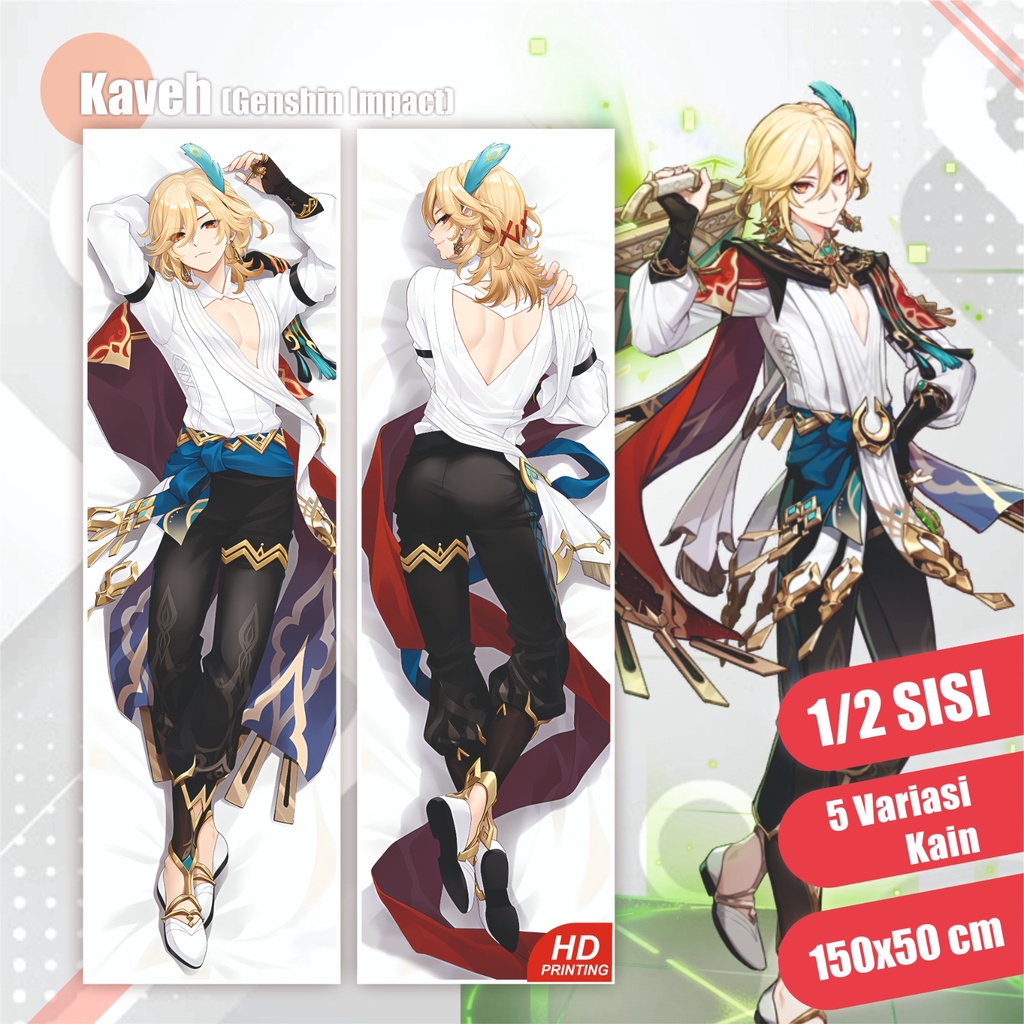Jual Dakimakura Kaveh Genshin Impact 150x50 cm (Cover Only) | Shopee ...