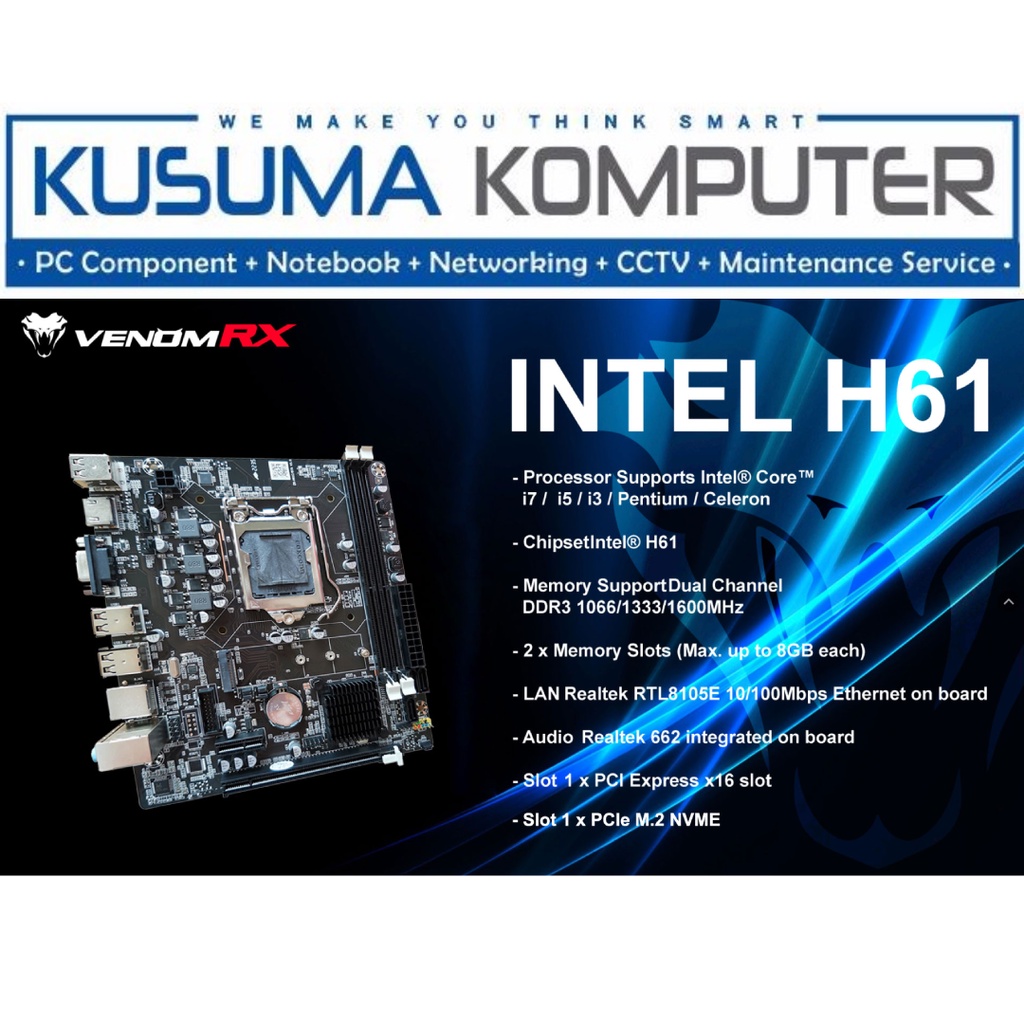 Jual VenomRX Motherboard H61 M.2 NVMe HDMI DDR3 | Shopee Indonesia