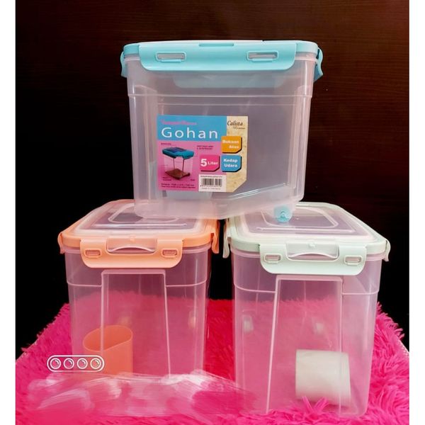 Jual Calista Tempat Beras Gohan 5L / container box beras / kotak ...