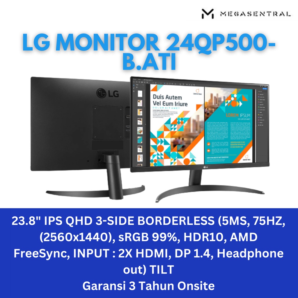 Jual Monitor LED LG 24QP500 QHD IPS HDMI DP FreeSync | Shopee Indonesia