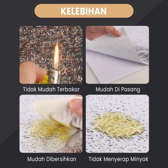 Jual Foilku Wallpaper Aluminium Foil Tahan Minyak Api Stiker Dinding ...
