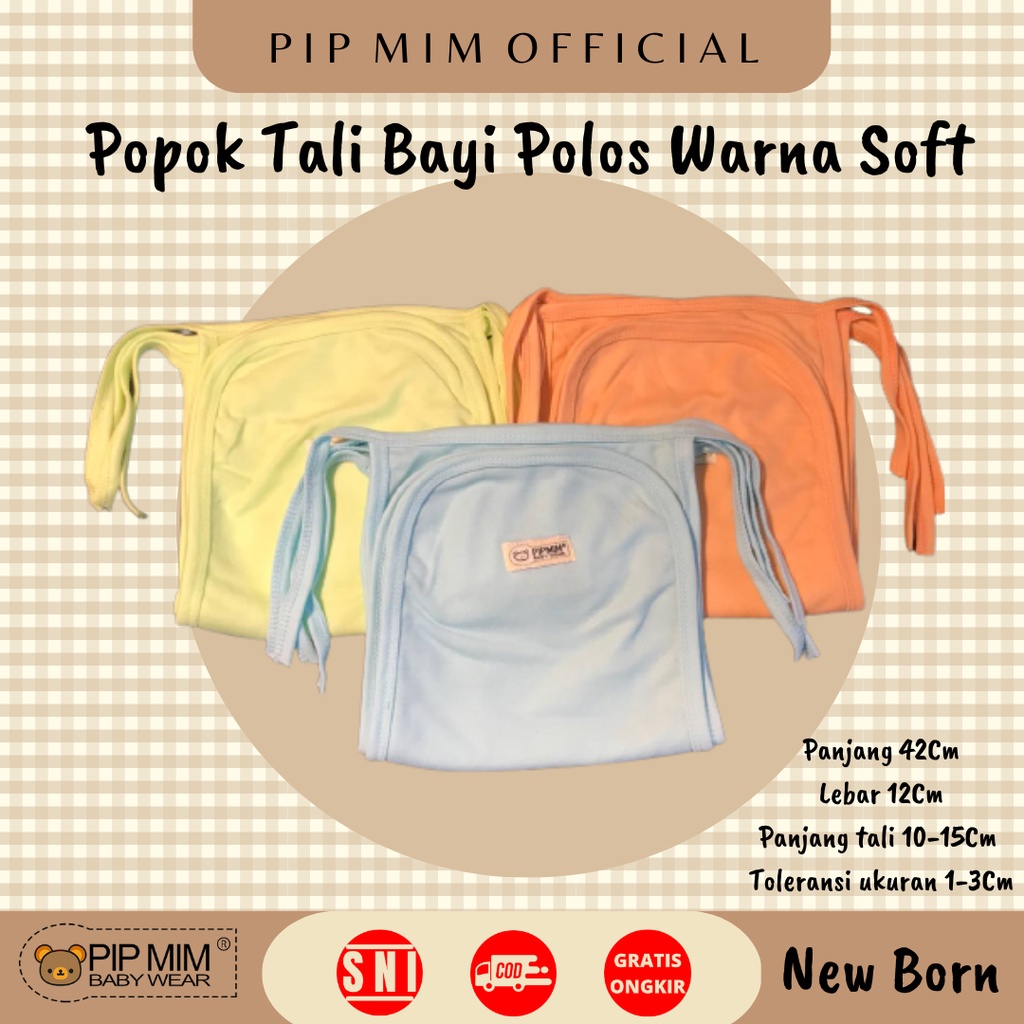 Jual Pip Mim Baby - Popok Bayi Tali Polos Warna Soft - 12 Pcs | Shopee ...