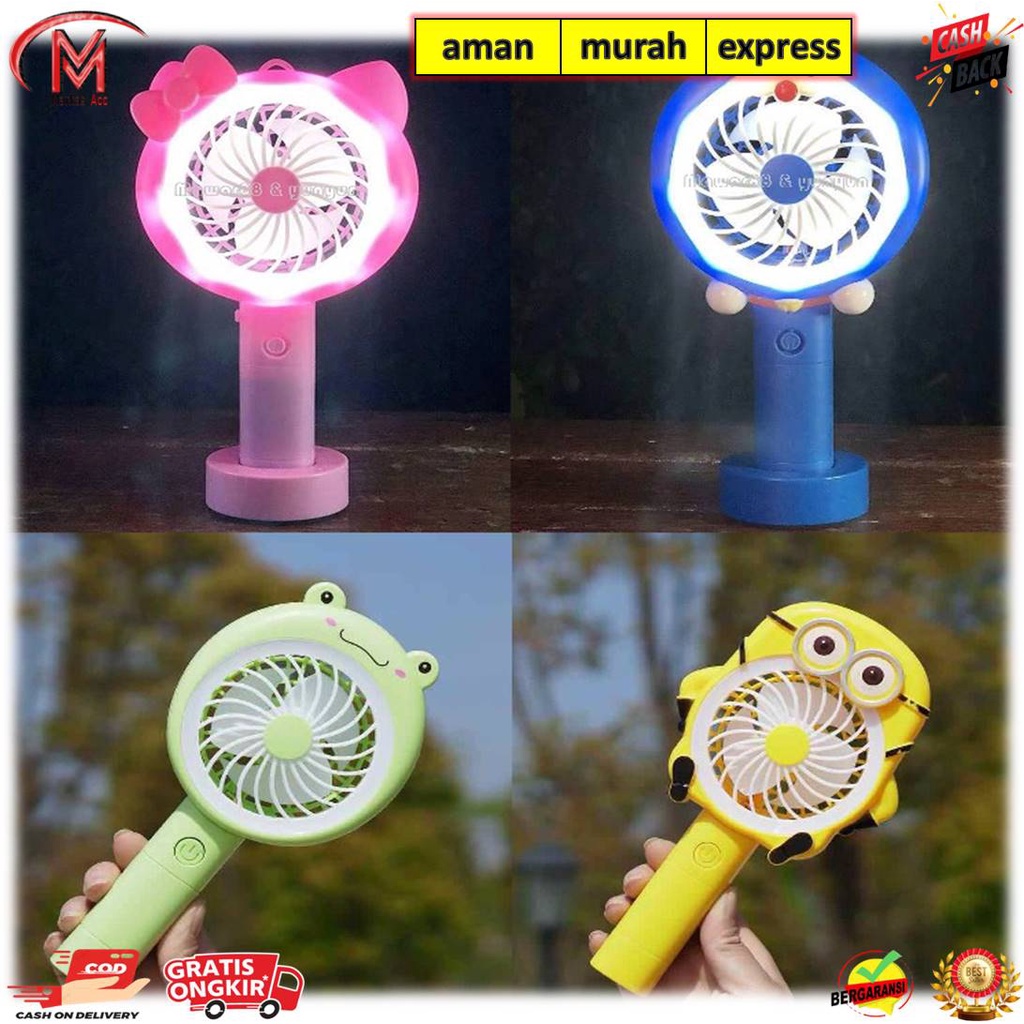 Jual Kipas Angin Tangan - Kipas Mini Karakter + Lampu LED ( Standing ...