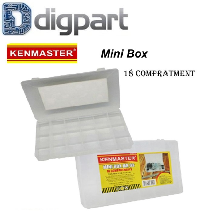Jual KENMASTER MK 03 - MINI TOOL BOX PLASTIK 18 SLOT KOTAK KOMPONEN ...