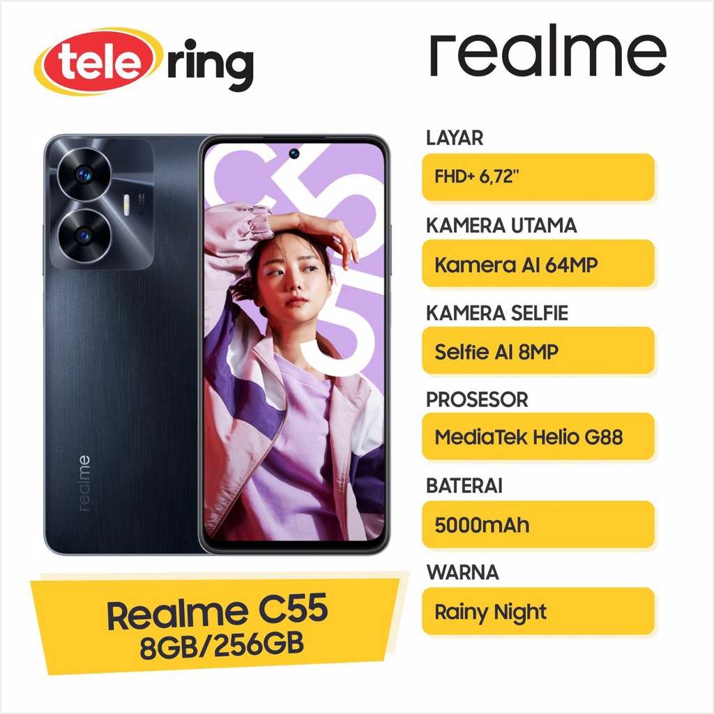 Jual Realme C55 8/256GB Black | Shopee Indonesia
