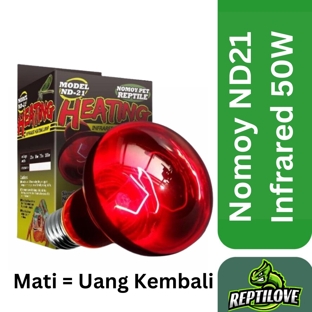 Jual [COD] Nomoy Lampu UVA Infrared Merah Reptil 50W | ND-21 ND21 | Lampu Untuk Kura Tokek ...