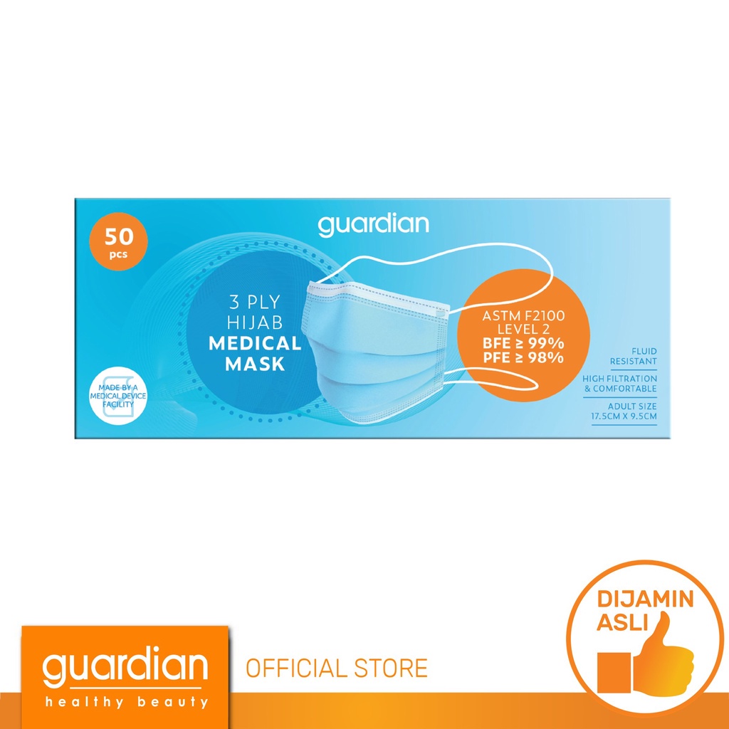 Jual GUARDIAN Disposable Hijab Mask New 50S | Shopee Indonesia