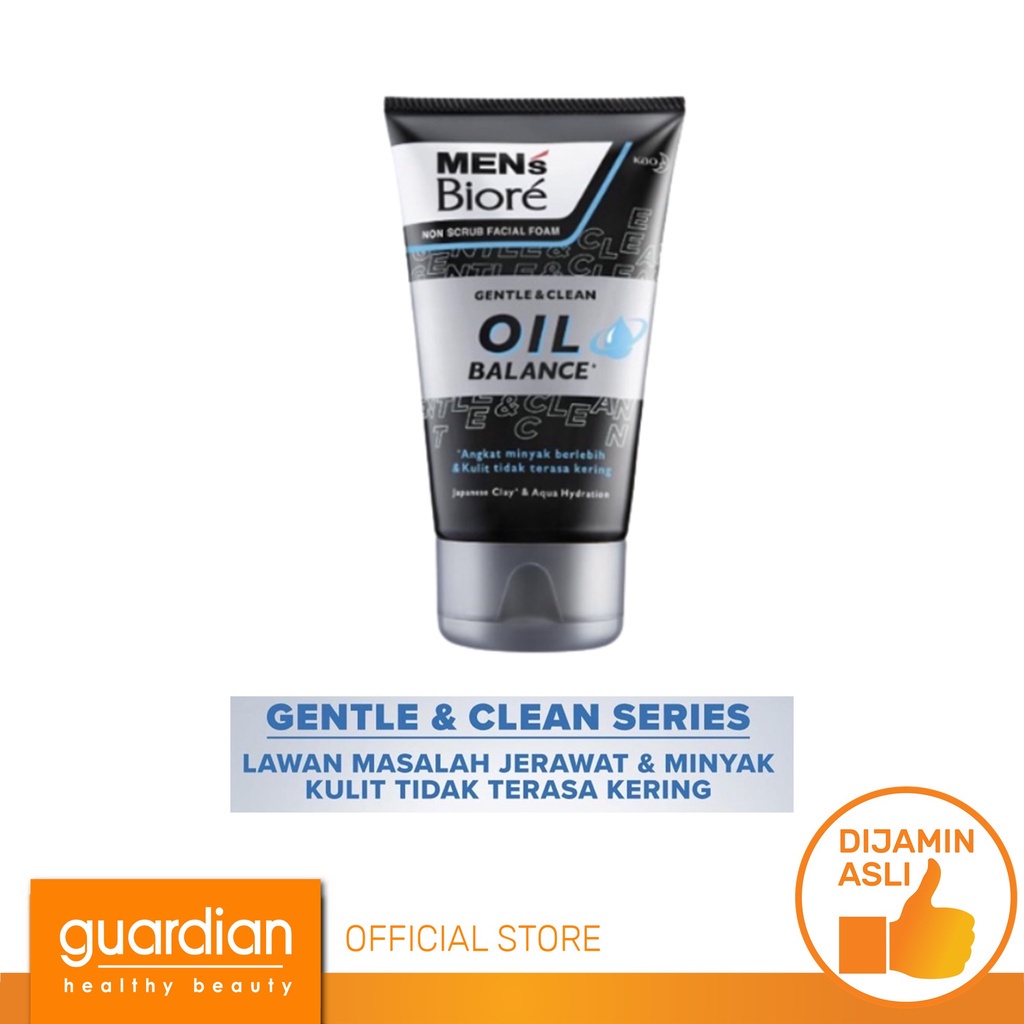 Jual BIORE Mens Facial Foam Gentle & Clean Oil Balance 100g | Shopee ...