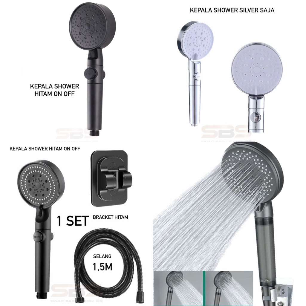 Jual Kepala Shower Mandi Hitam Premium | Shopee Indonesia