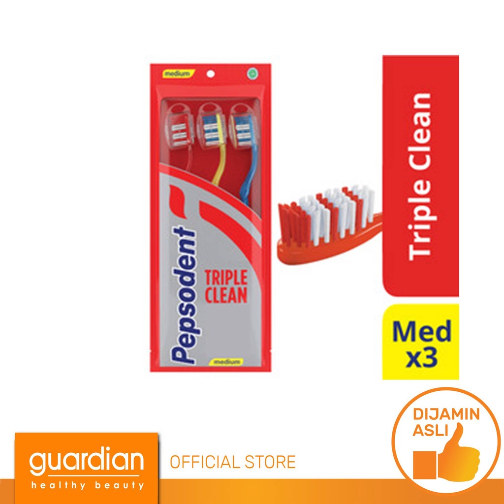 Jual PEPSODENT Tooth Brush Total Clean Mdm 3Pc | Shopee Indonesia