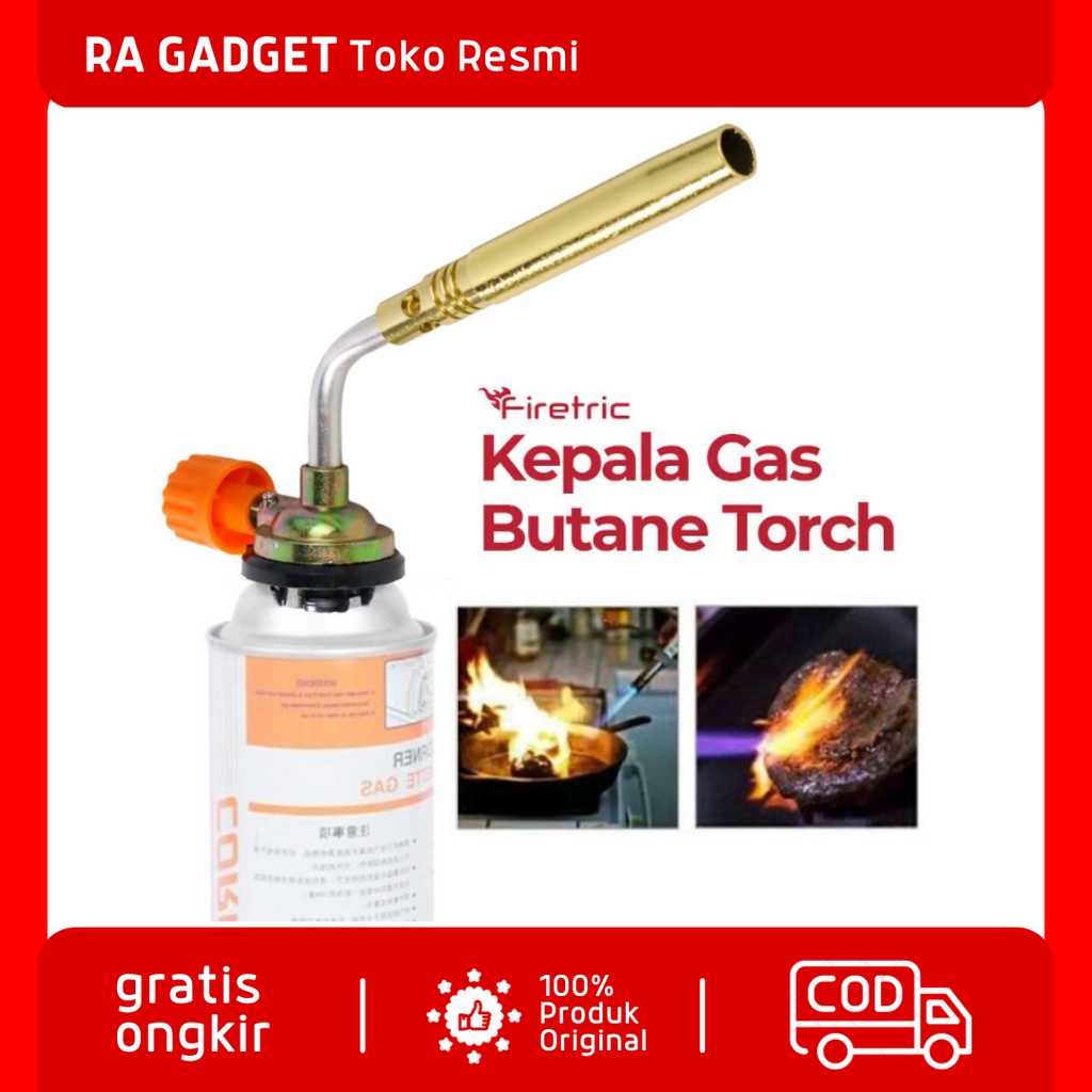 Jual Firetric Kepala Gas Butane Torch BBQ Soldering Flame Gun / Alat ...