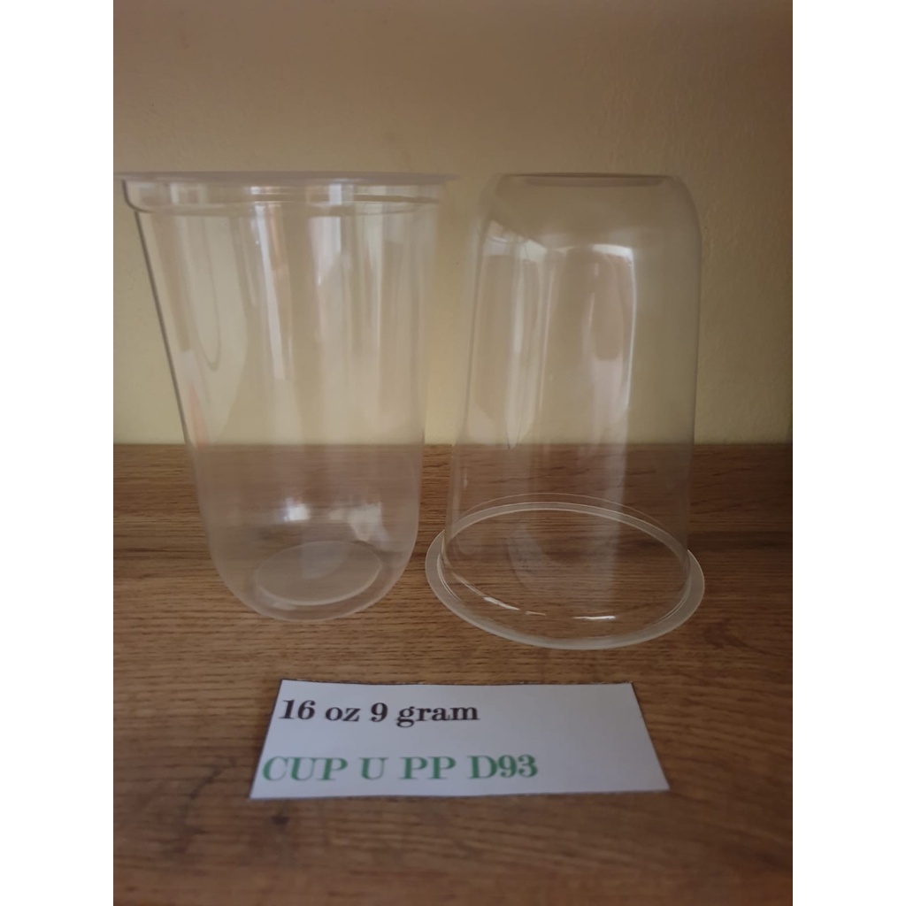 Jual Plastik Cup PP 16 oz 480 ml U shape gram isi 50 pcs | Shopee Indonesia