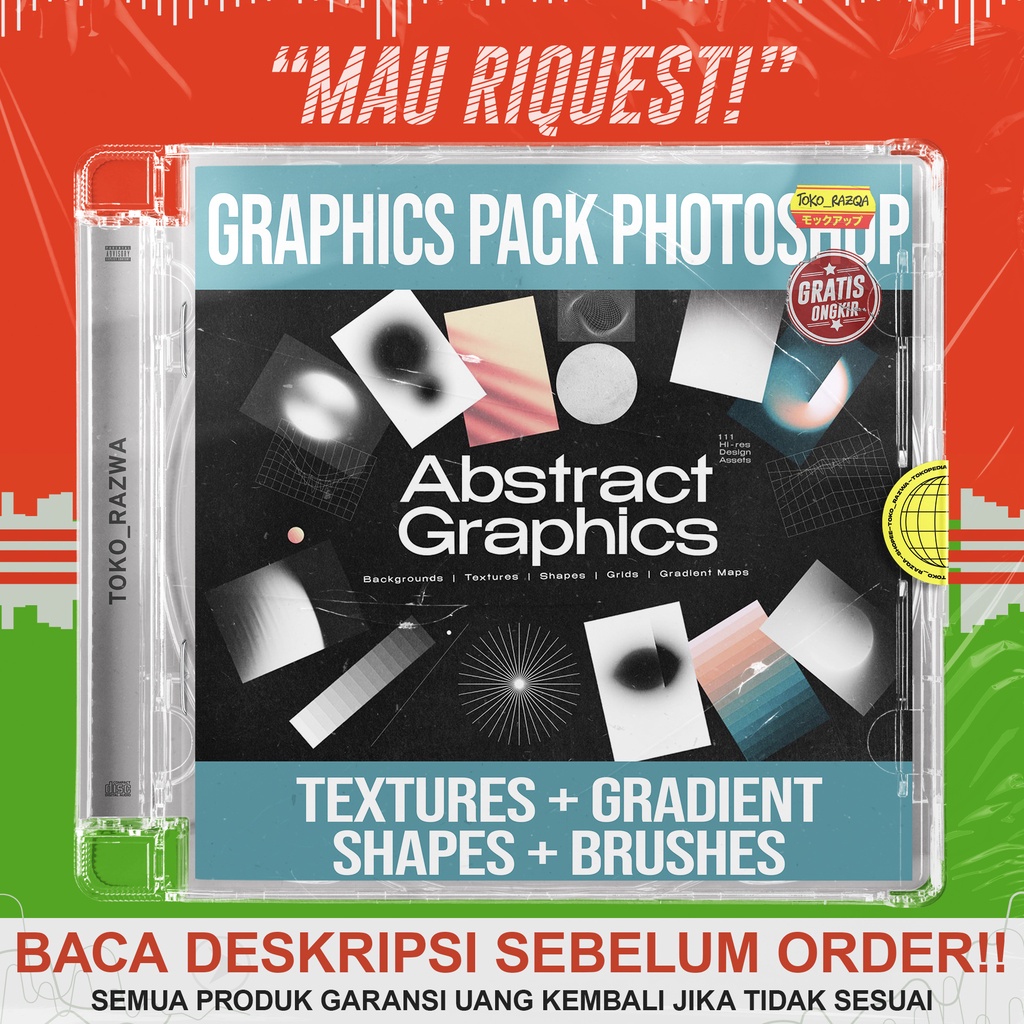 Jual Graphics Pack Photoshop - Textures + Gradient + Shapes + Brushes ...