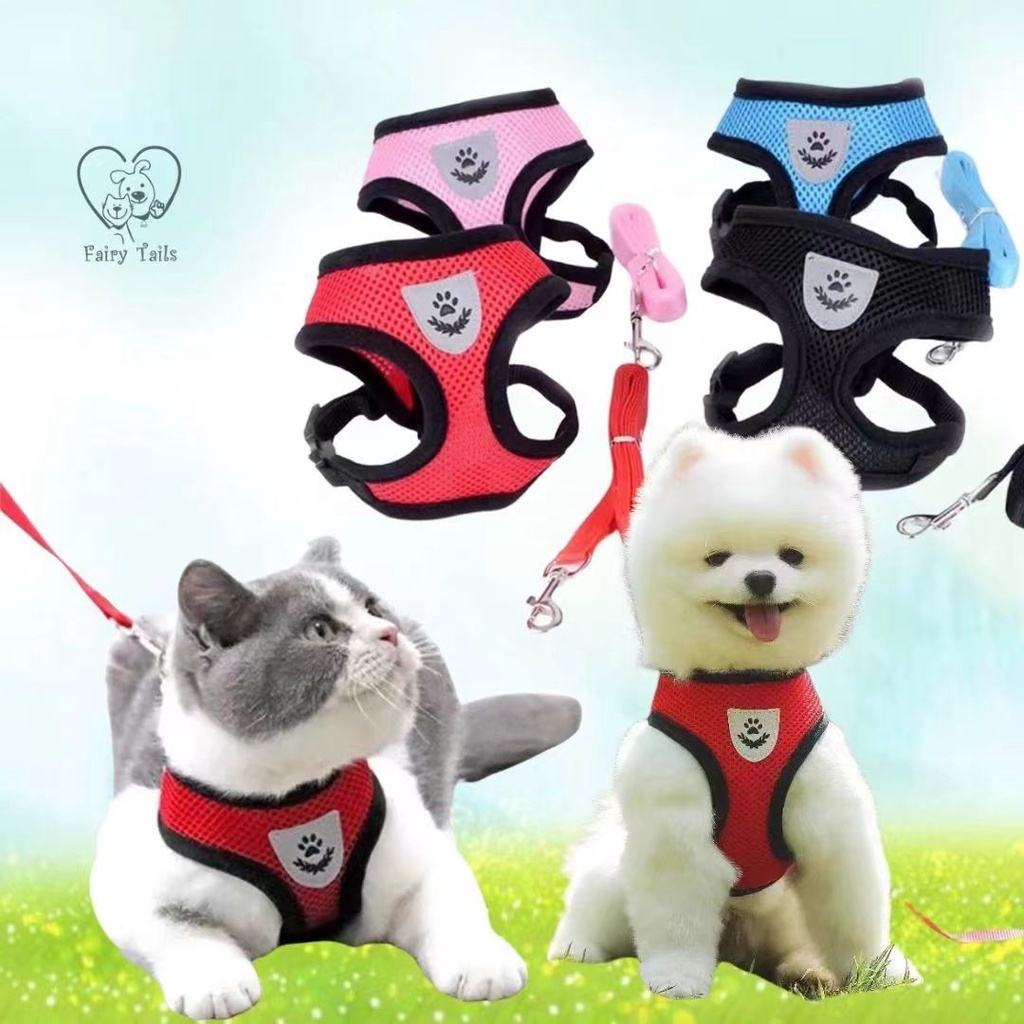 Jual Harness Tali Tuntun Anjing Kucing Rompi Bahan Nilon Adjustable ...