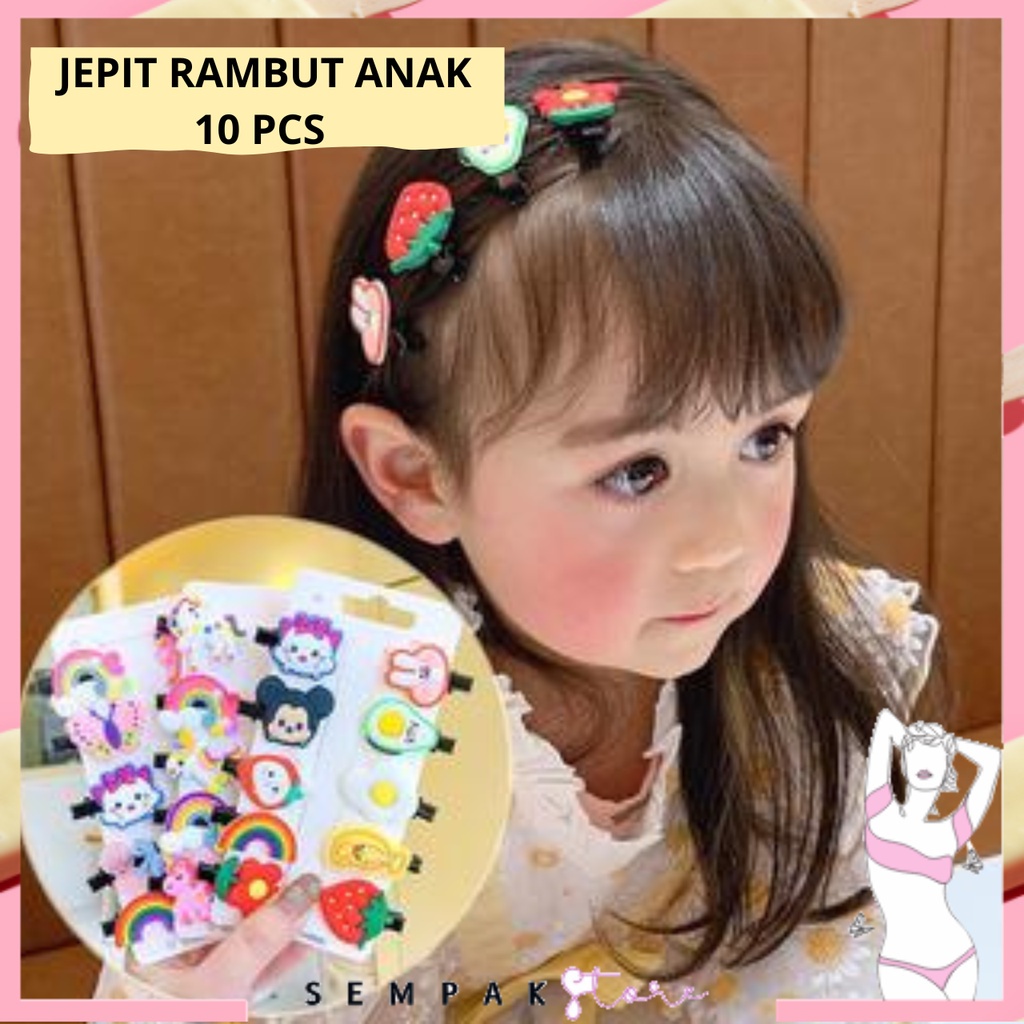 Jual SS Jepit Rambut Anak Perempuan Lucu 10 in 1 Jepitan Rambut Fashion ...