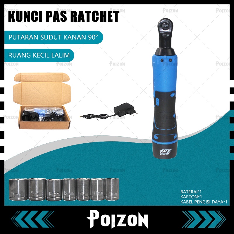 Jual Poizon Ratchet Wrench Sudut 90 Derajat Kunci Listrik Pengisian ...