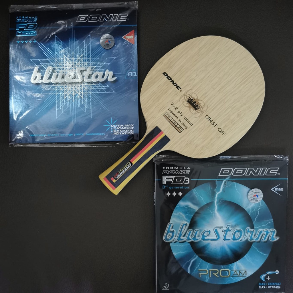 Jual Bat Pingpong Donic Crest Offensive plus karet Donic terbaik Set | Shopee Indonesia