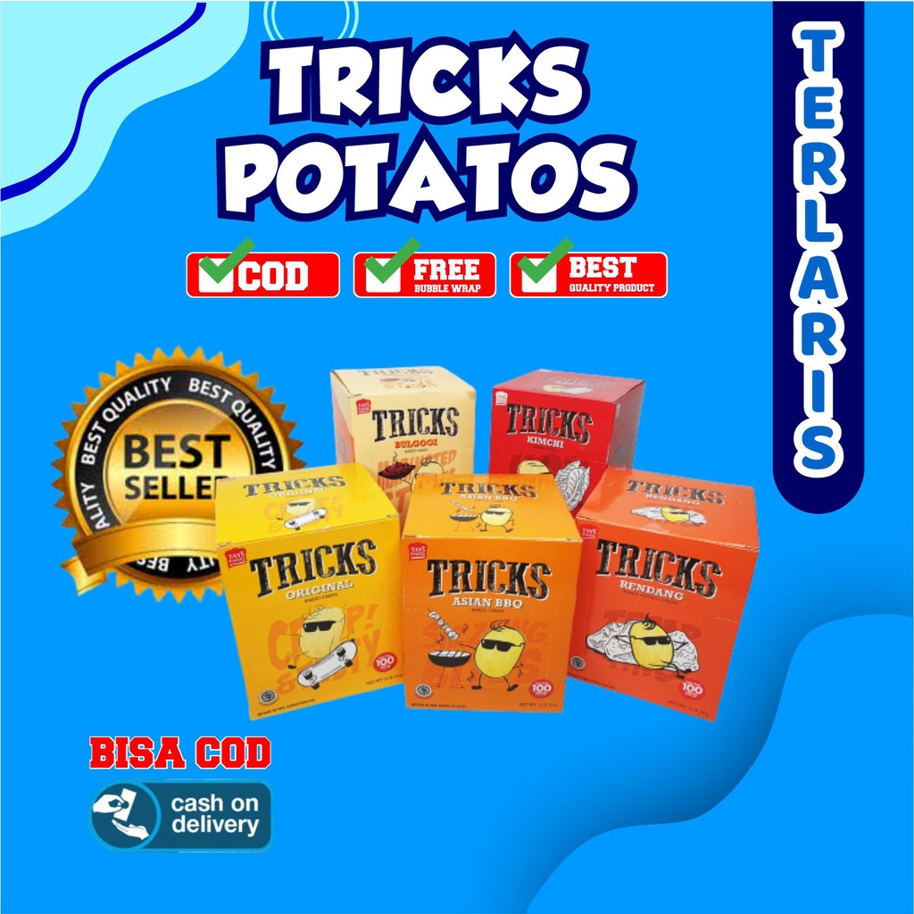 Jual TRICKS BISKUIT KENTANG POTATO BAKED CHIPS 1 BOX ISI 10 PCS SNACK ...
