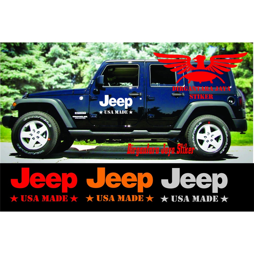 Jual STIKER MOBIL JEEP USA MADE STICKER JEEP USA MADE STICKER MOBIL ...