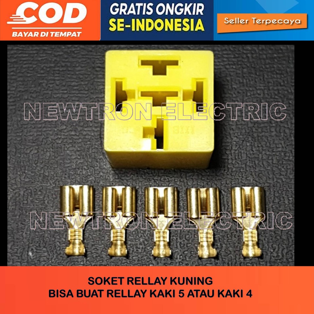 Jual SOCKET SOKET CONNECTOR KONEKTOR RILEY RELAY RELLAY KUNING KAKI 4 ...