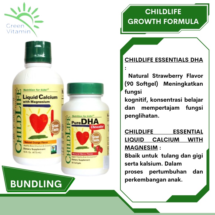 Jual Childlife Pure DHA + Liquid Calcium (Paket Growth Formula) | Shopee Indonesia