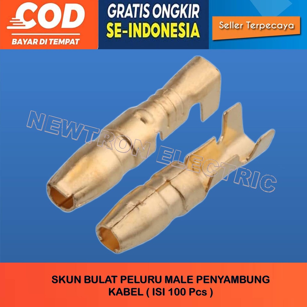 Jual Isi 100 pcs Terminal Skun peluru Skun Motor Mobil male Penyambung kabel | Shopee Indonesia