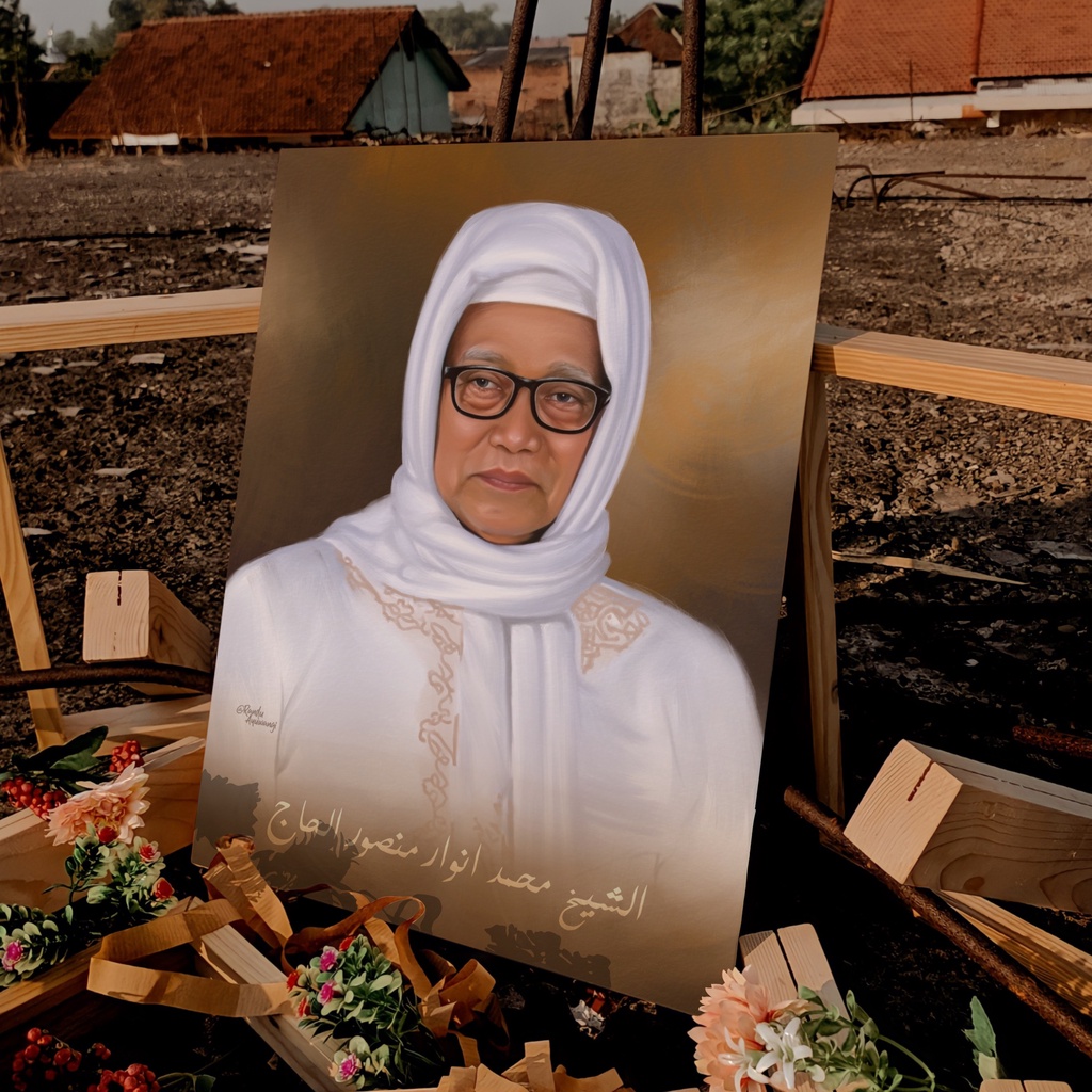 Jual Lukisan KH. M. Anwar Manshur Lirboyo Kediri di Papan MDF Ukuran ...