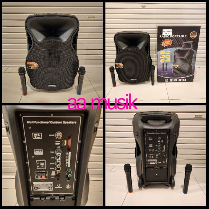 Jual SPEAKER PORTABLE AIWA AW15 SPEAKER 15 INCH BLUETOOTH 2 MIC ...
