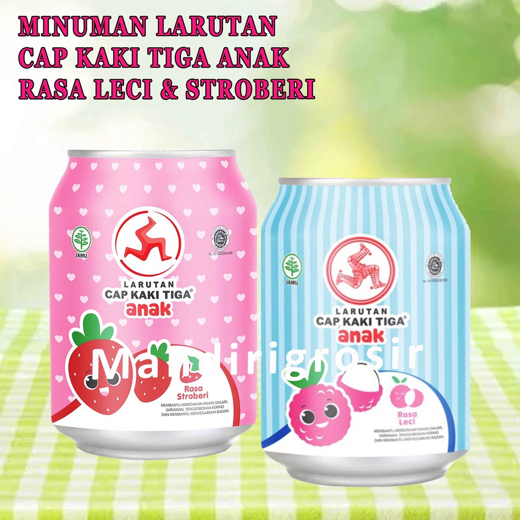Jual MINUMAN LARUTAN CAP KAKI TIGA ANAK STROBERI & LECI 250ml / 238ml ...