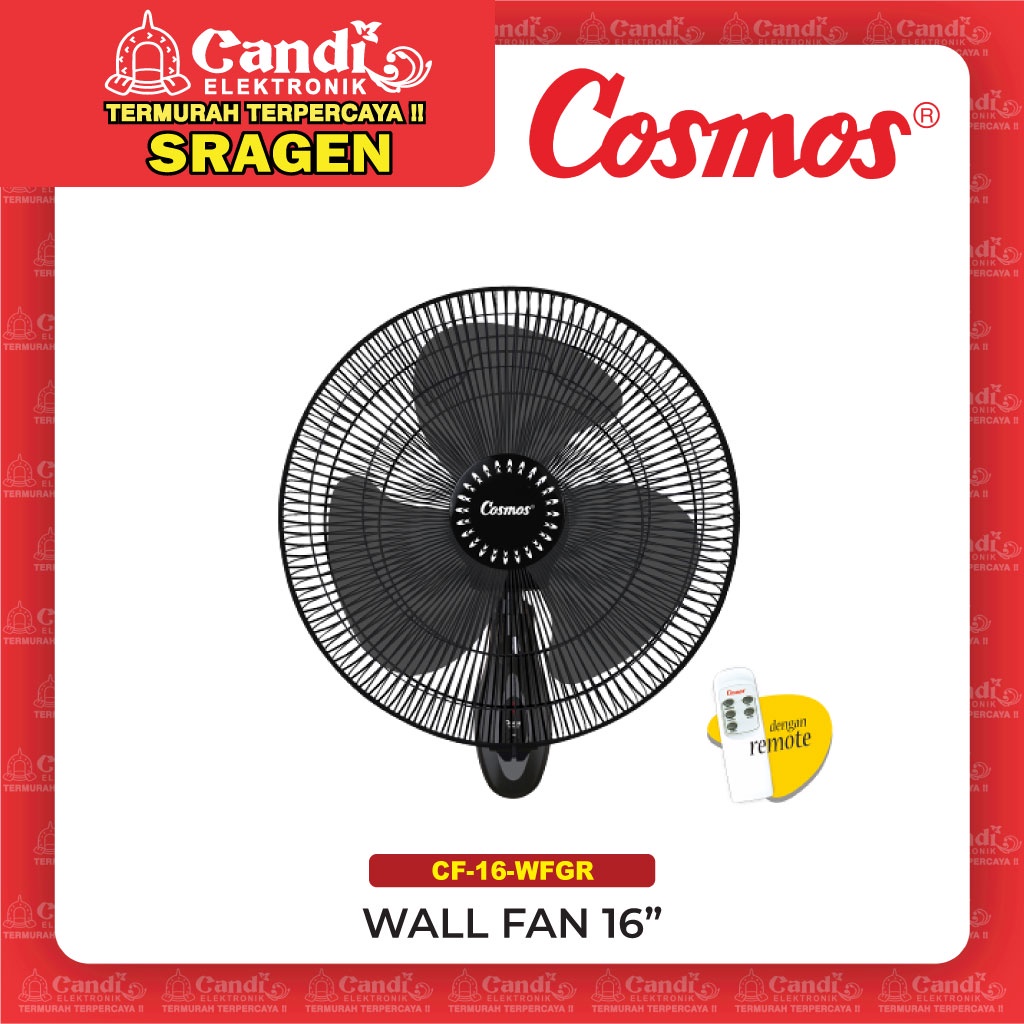 Jual COSMOS Wall Fan 16 Inch Kipas Angin Dinding Remot - CF-16-WFGR ...