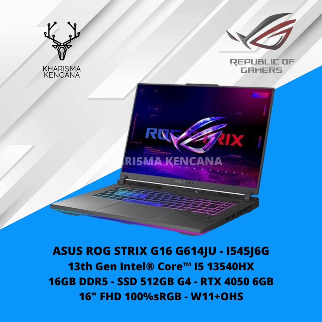 Jual ASUS ROG STRIX G16 G614JU I545J6G CORE I5 13450HX 8GB 512SSD ...