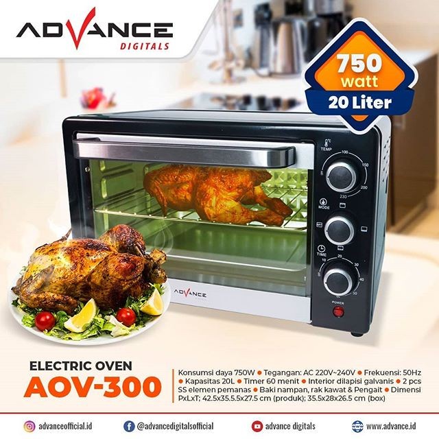 Jual Advance Oven Listrik AOV300 Electric Oven 20 Liter 750W AOV-300V ...
