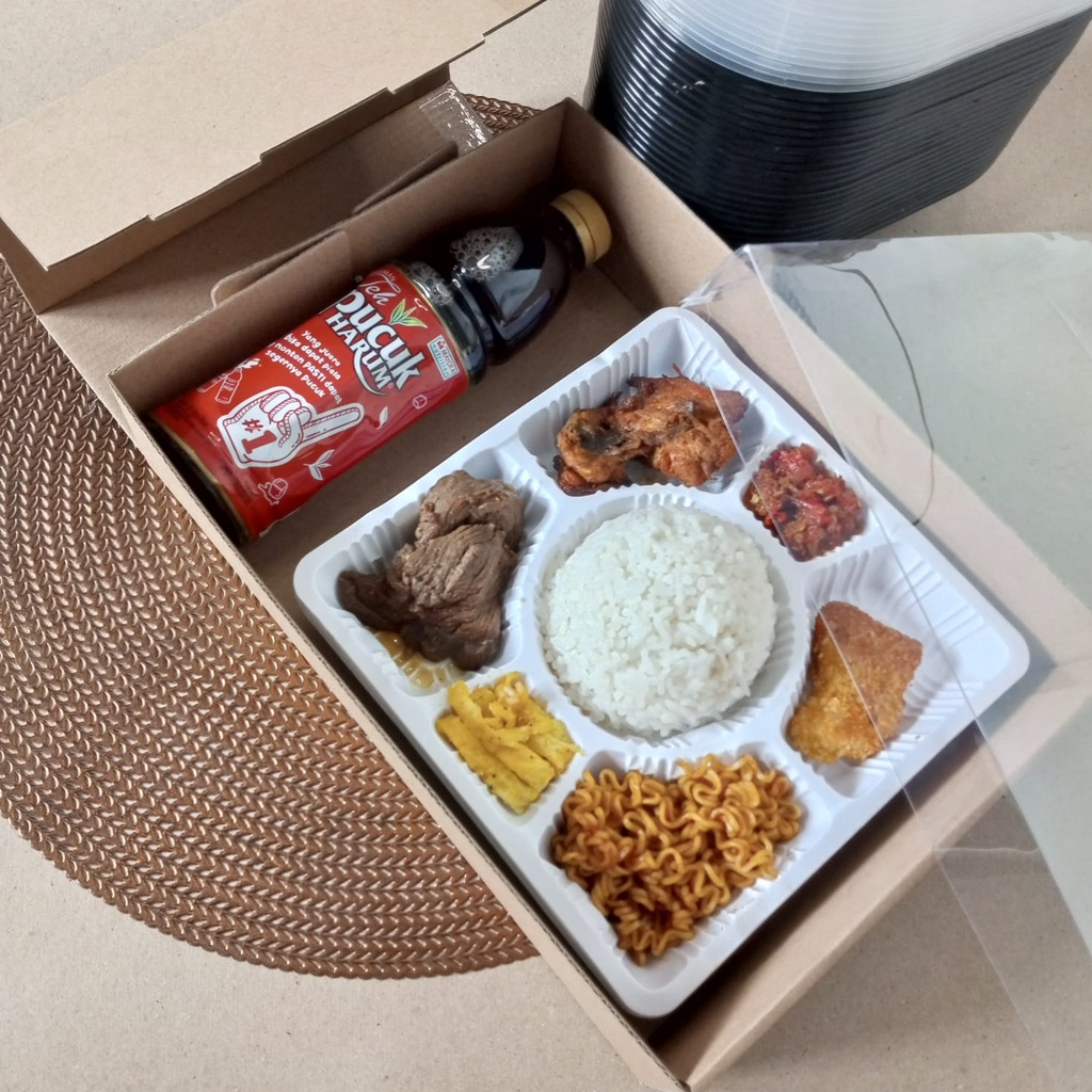 Jual Dus lunch Box Packaging Kotak Catering Sekat Window mika UK 20 ...