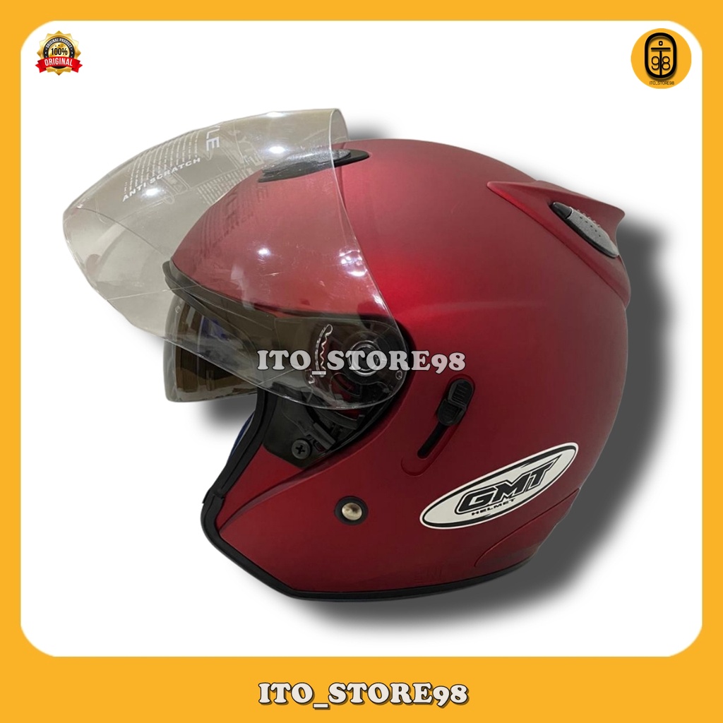 Jual Helm Sepeda Motor Half Face Gmt Centro Double Visor Solid Helem ...