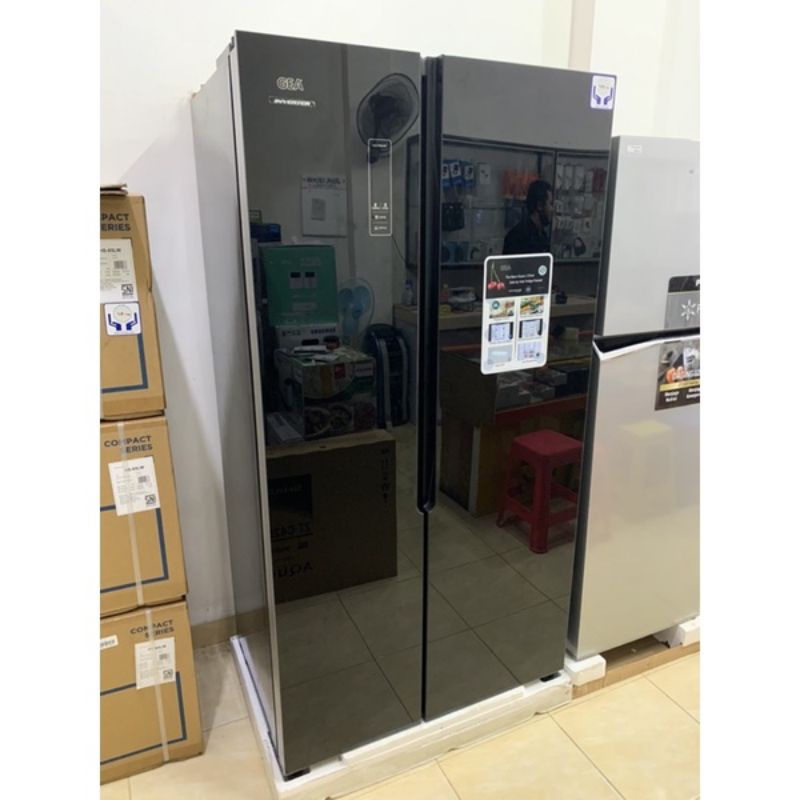 Jual kulkas Gea side by side glass door garansi 5 tahun | Shopee Indonesia
