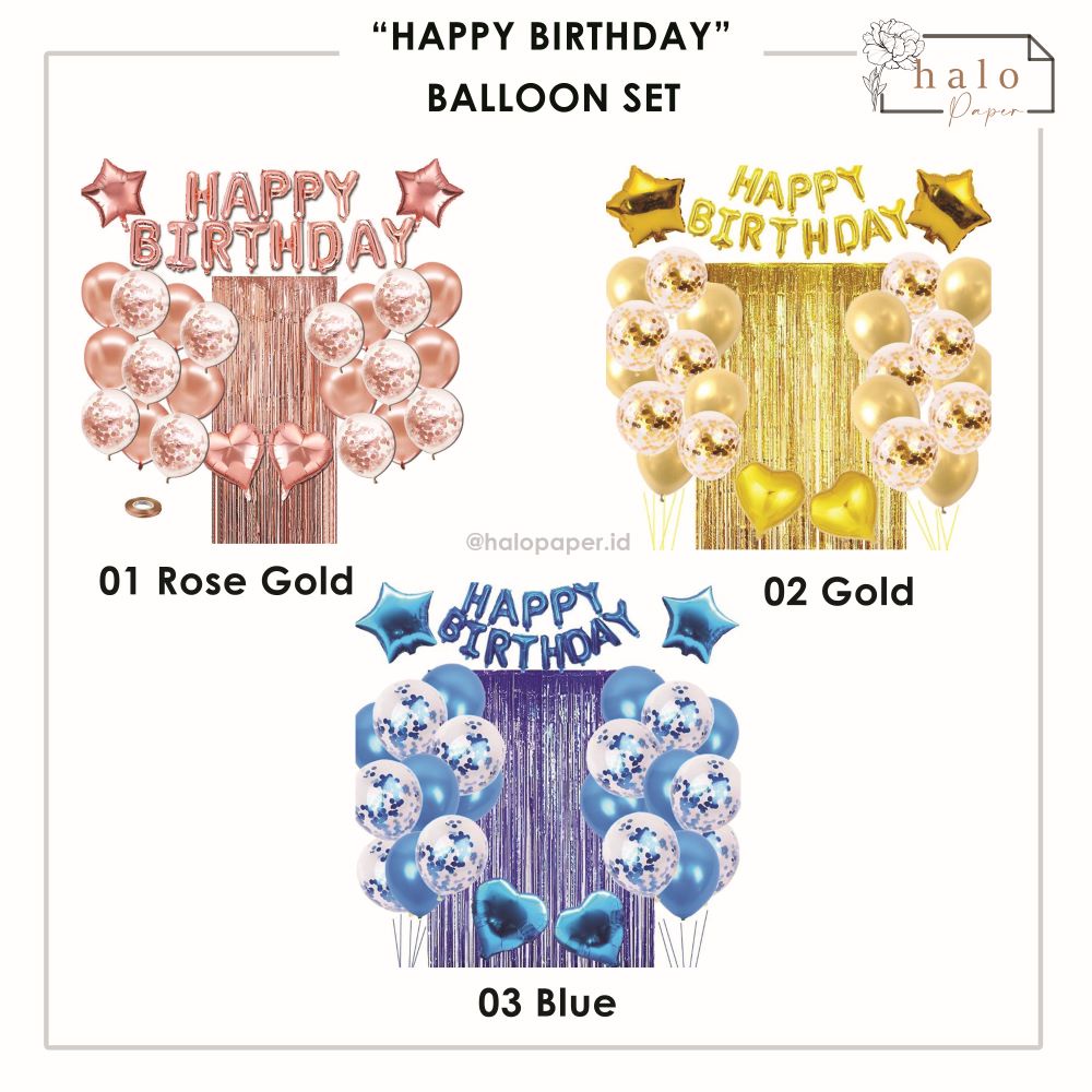 Jual BALON SMALL SET "HAPPY BIRTHDAY" 16 INCH DENGAN 3D BALON | Shopee ...