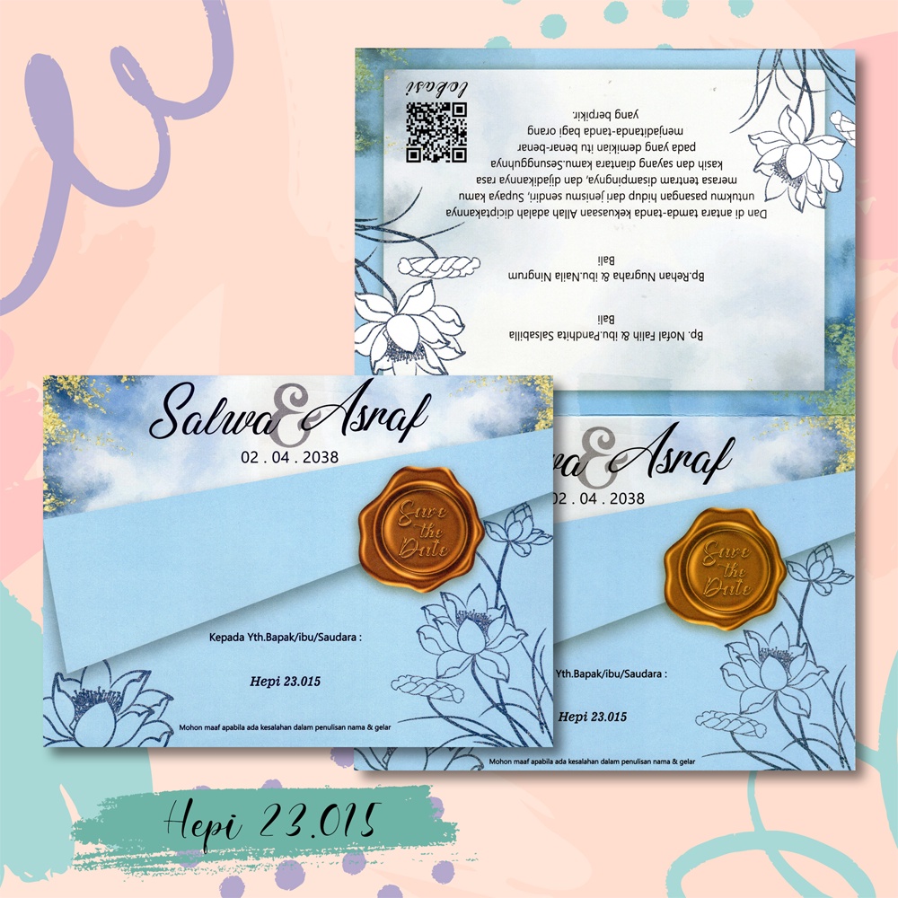 Jual Undangan Pernikahan Sudah Cetak Hepi 23.015 Free Plastik & Label ...