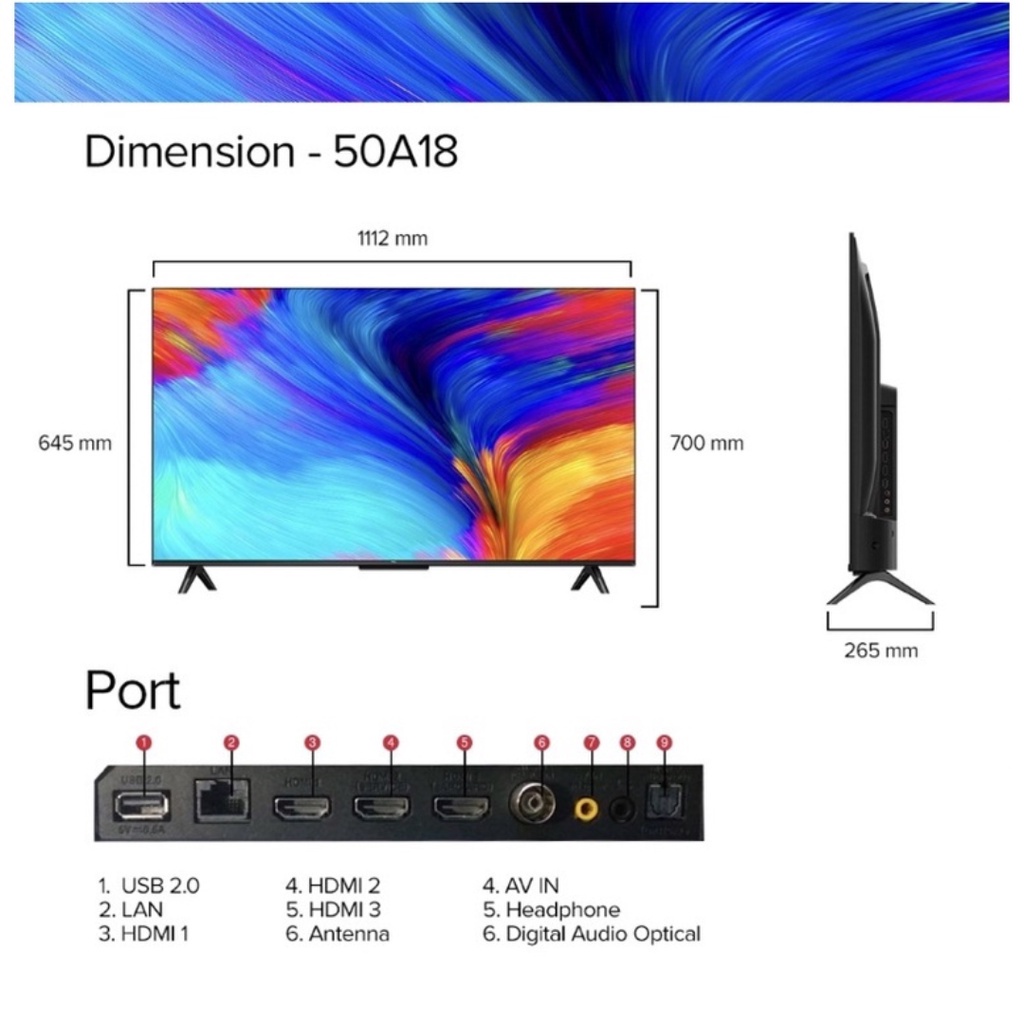 Jual TCL 50A18 Google TV 50 inch | 4K UHD Televisi LED Dolby Audio HDR ...