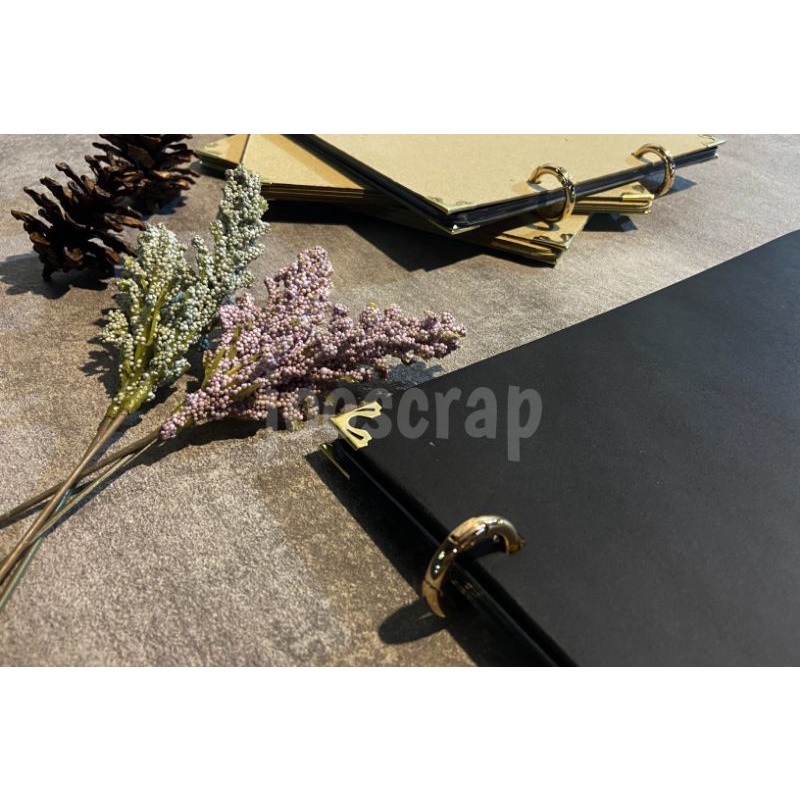 Jual scrapbook hitam / black journal book, cover tebal | Shopee Indonesia