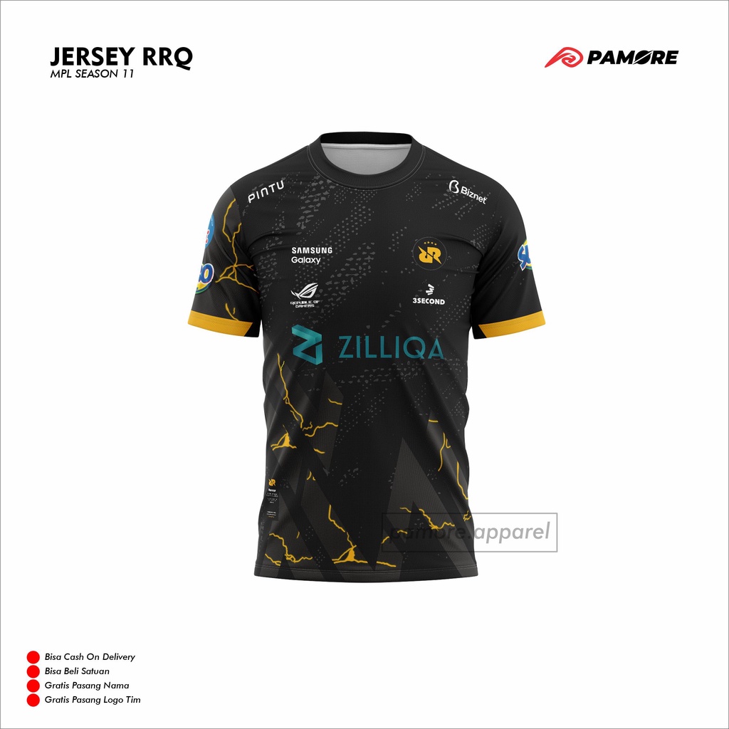 Jual Jersey RRQ Novus Terbaru 2023 Hitam dan Putih Free Nickname ...