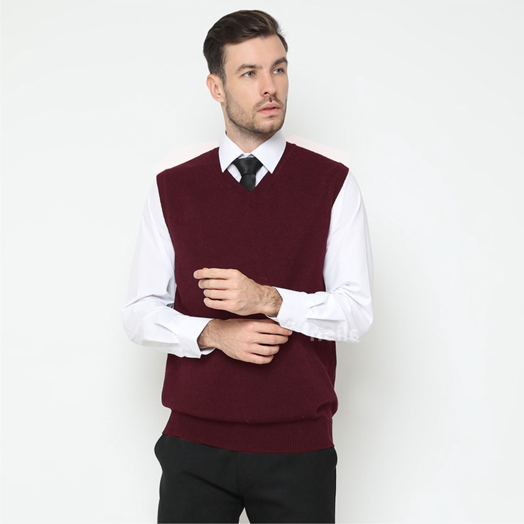Jual Sweater Rajut Pria Neils - Vest Rompi Rajut Maroon Marun | Shopee ...