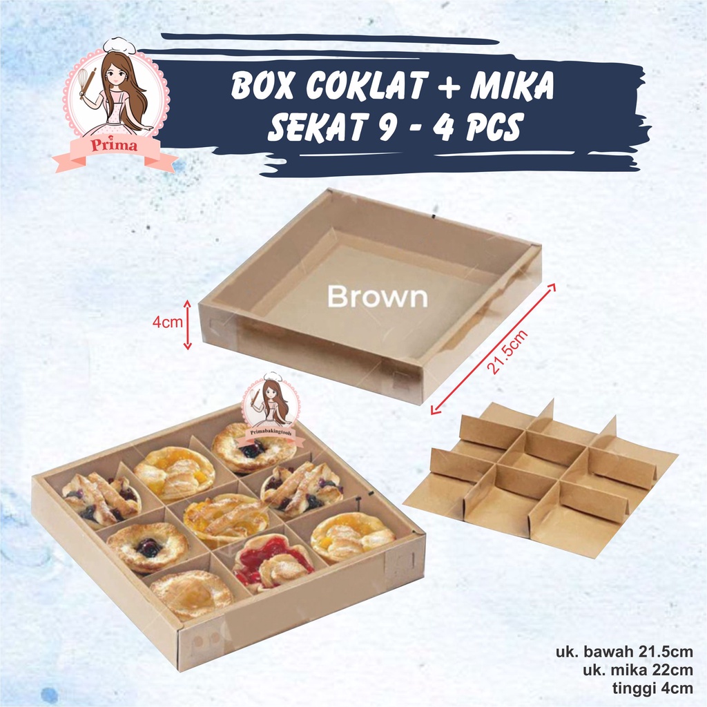 Jual Box coklat + mika sekat 9 - 4pcs | Shopee Indonesia