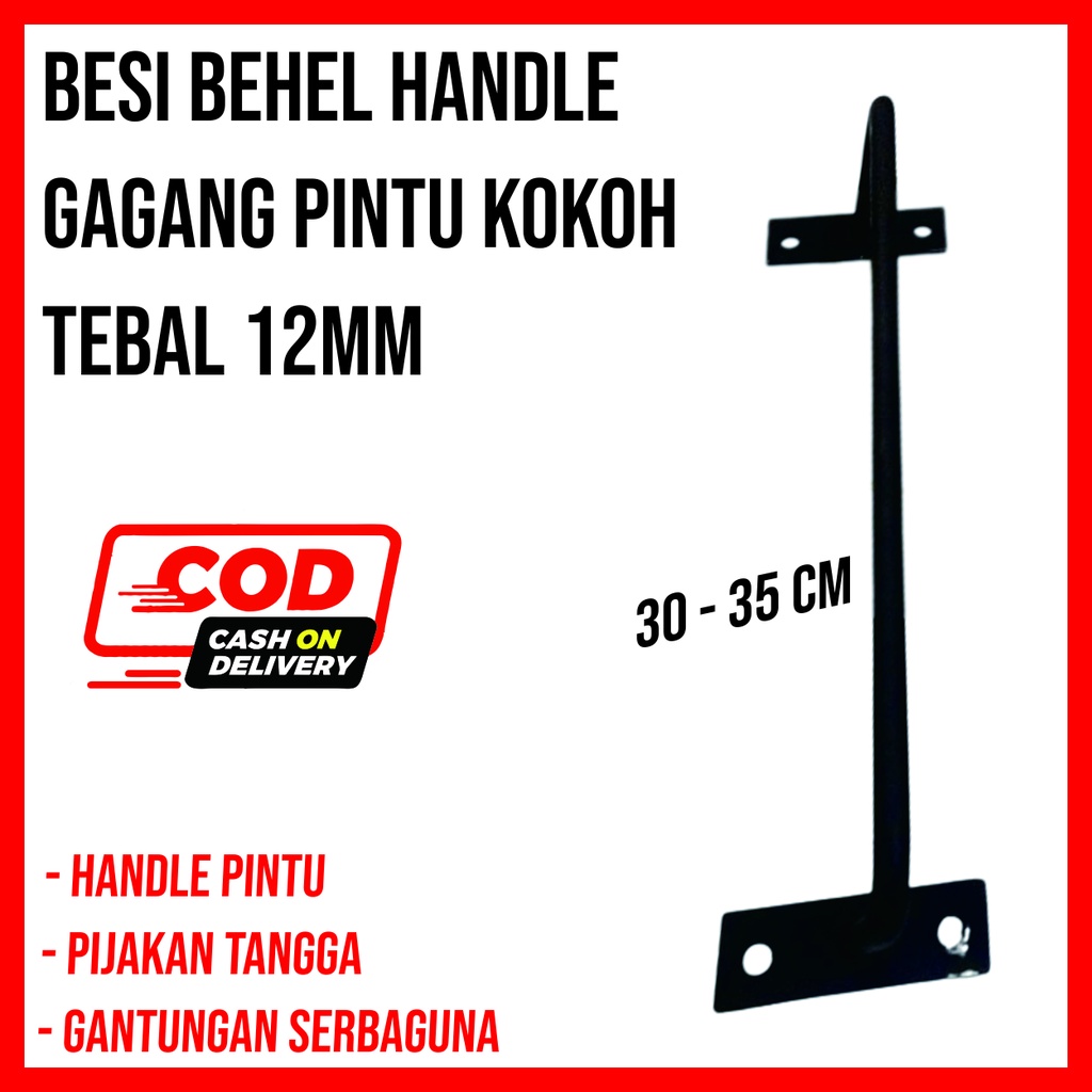 Jual Besi Behel Handle Gagang Pintu Kokoh Tebal 12mm | Gantungan Besi ...