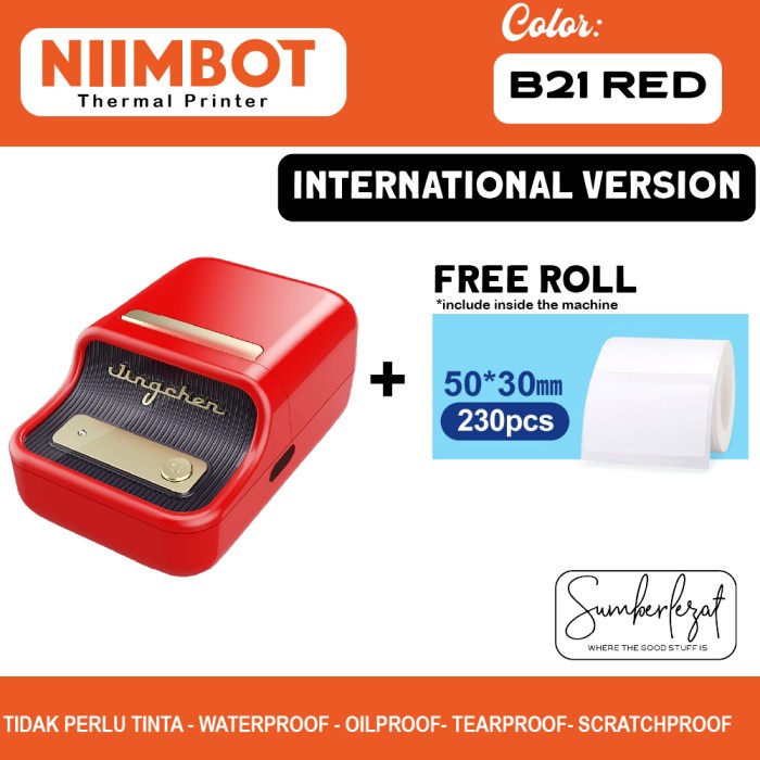 Jual COLORED THERMAL LABEL PRINTER STICKER NIIMBOT B21 REFILL LABEL ...