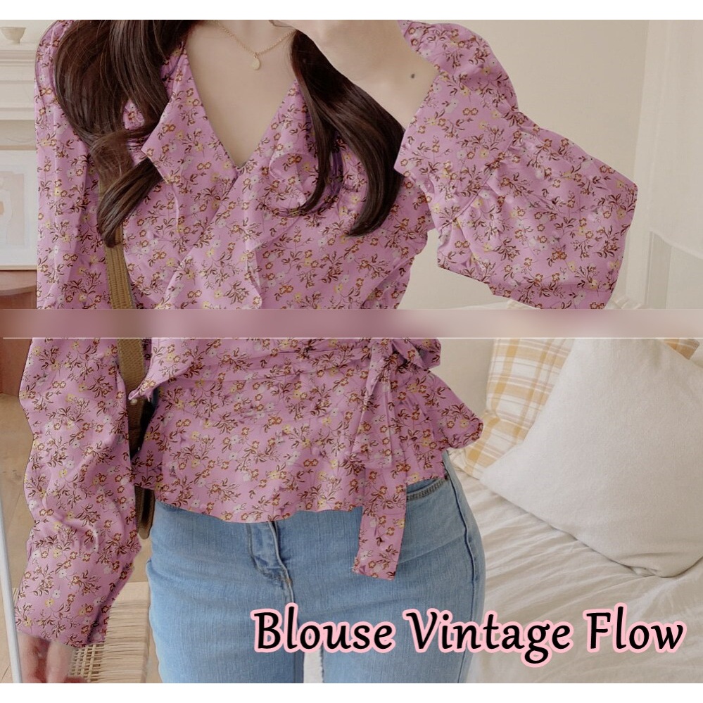Jual KALANTHA FASHION Missy Flower Top (New Model) Blouse Wanita ...
