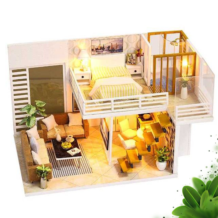 Jual [COD] Miniatur Rumah Boneka Kayu DIY Doll House Wooden Furniture ...