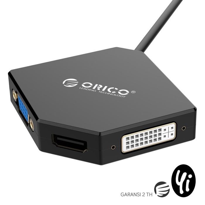 Jual Adaptor Konektor ORICO DMP-HDV3S Mini DisplayPort to 4K HDMI DVI ...